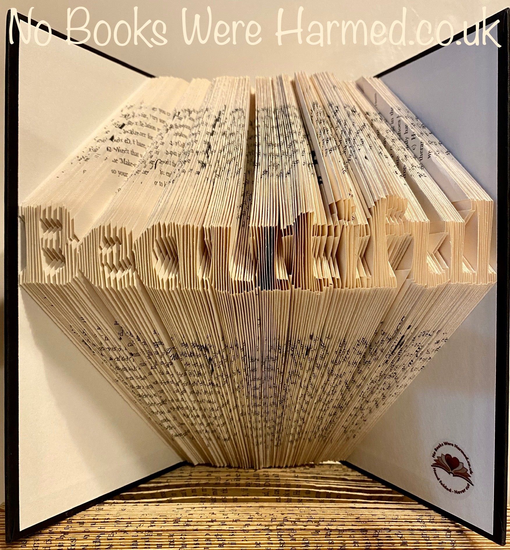 "Beautiful" hand folded book art sculpture – nobookswereharmed.co.uk